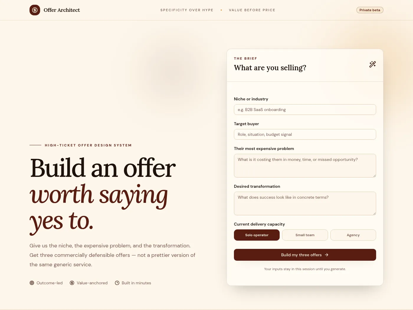 High-Ticket Offer Creator