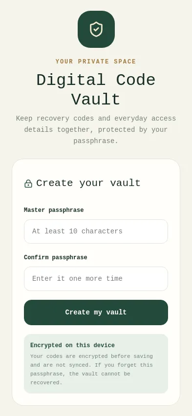 Digital Code Vault