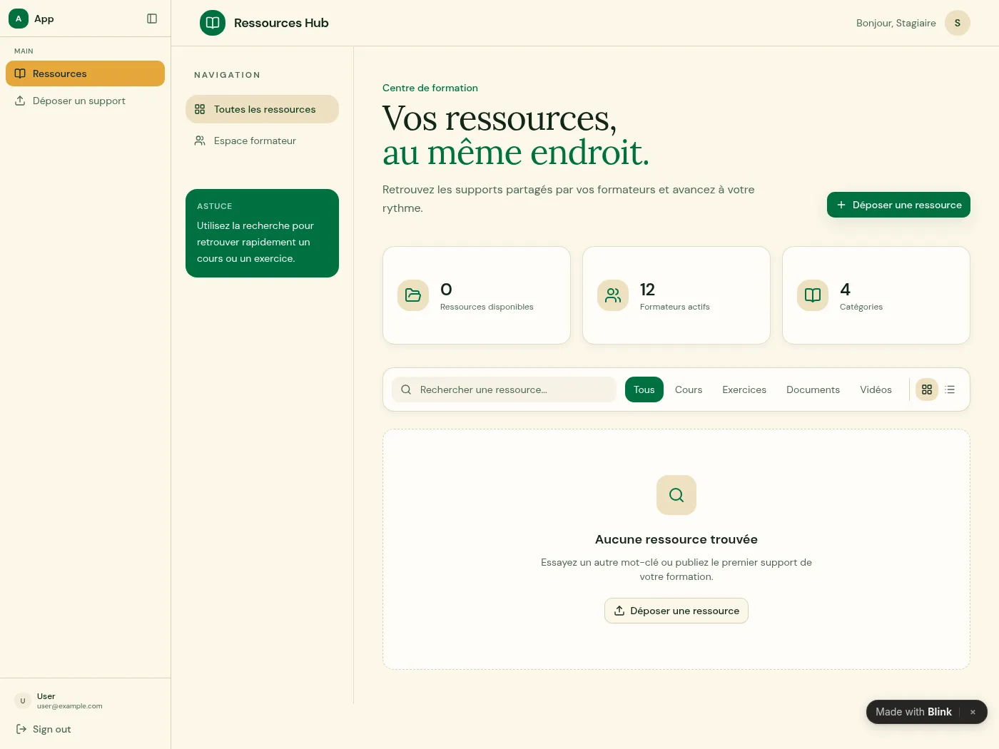 Stagiaire Ressources Hub