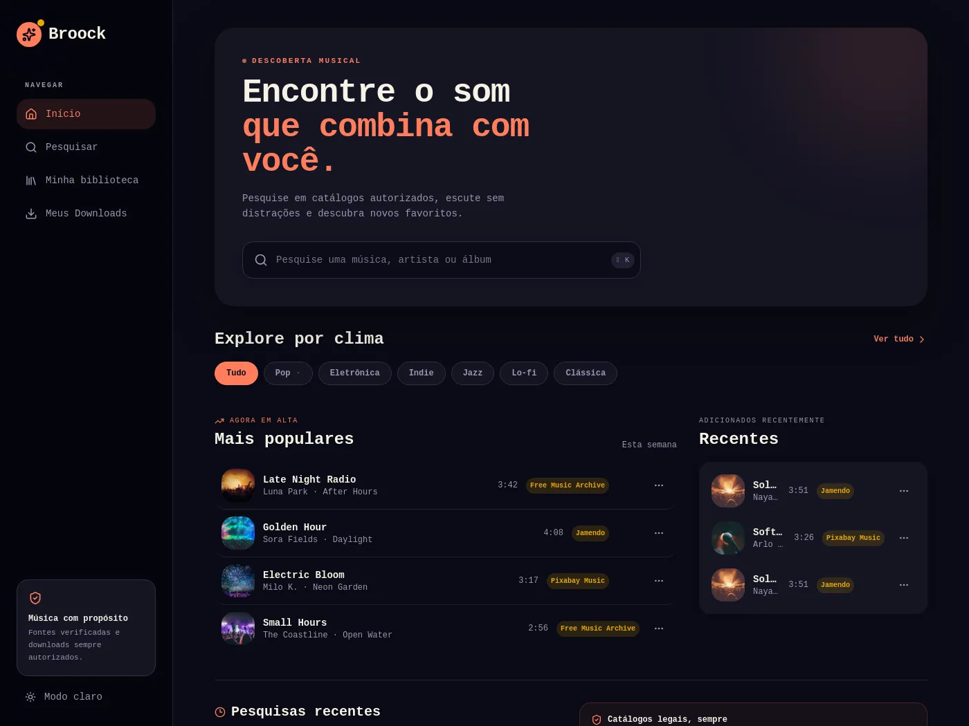 Broock Music Search App