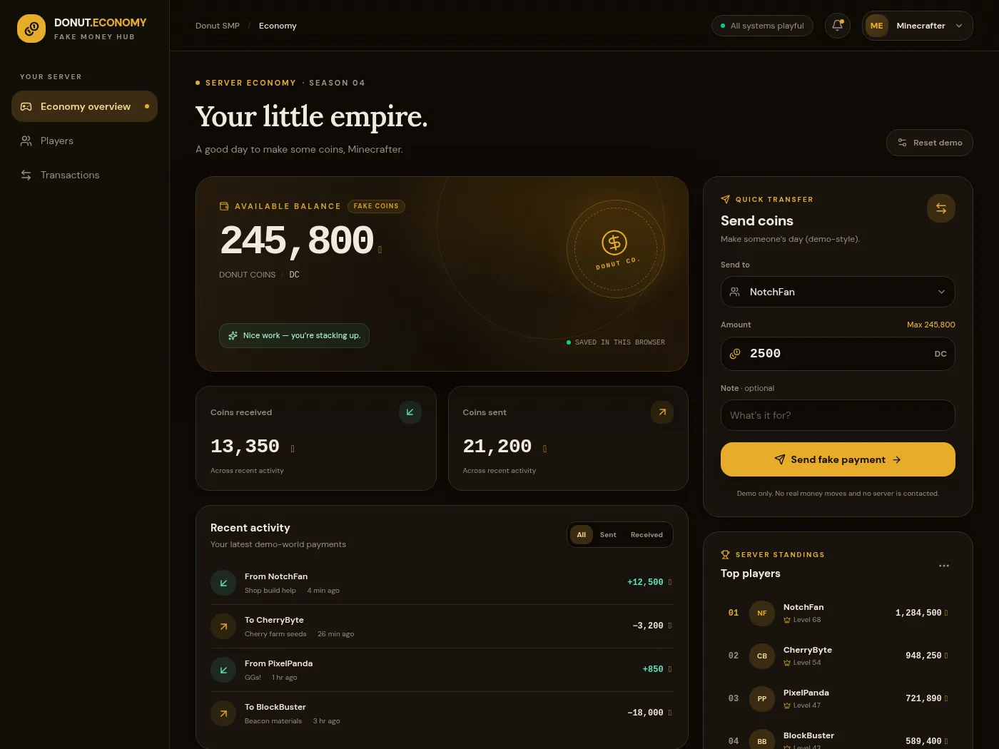 DonutSMP Fake Money Hub