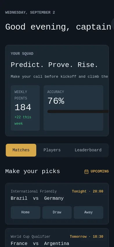 FIFA Predictor Squad