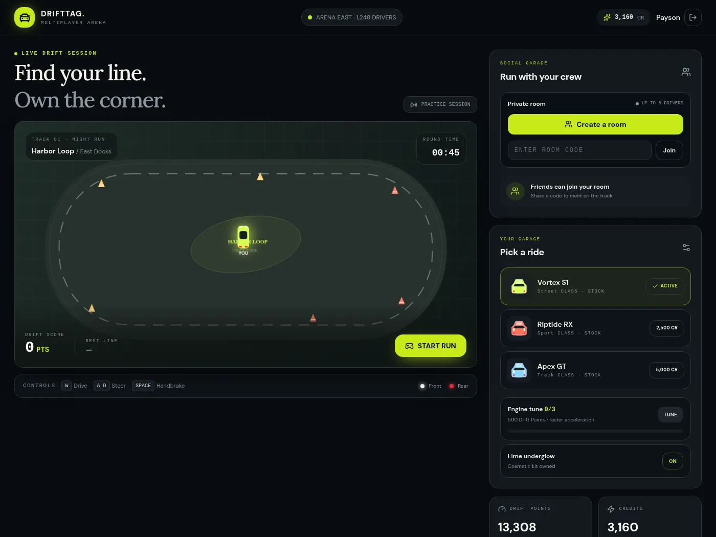 DriftTag Multiplayer Arena