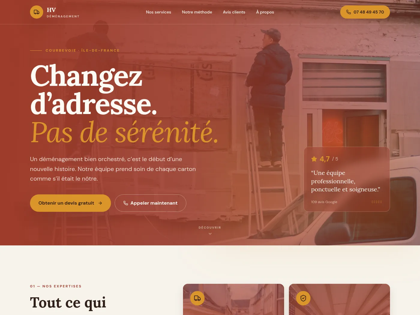 HV Déménagement Vitrine