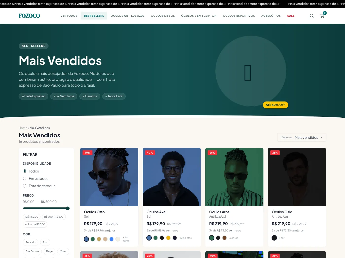 Fozoco Best Sellers Page