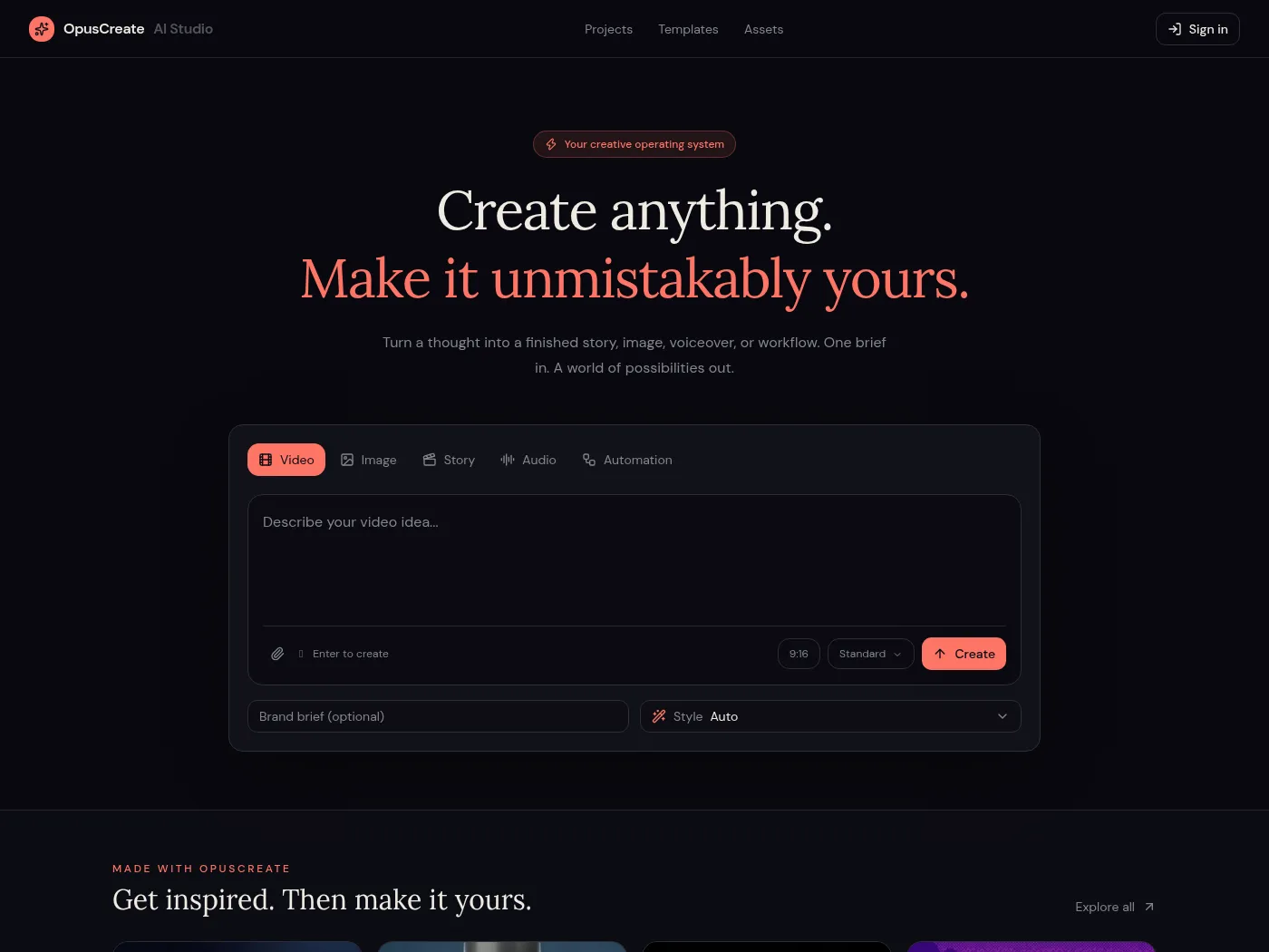 OpusCreate AI Studio