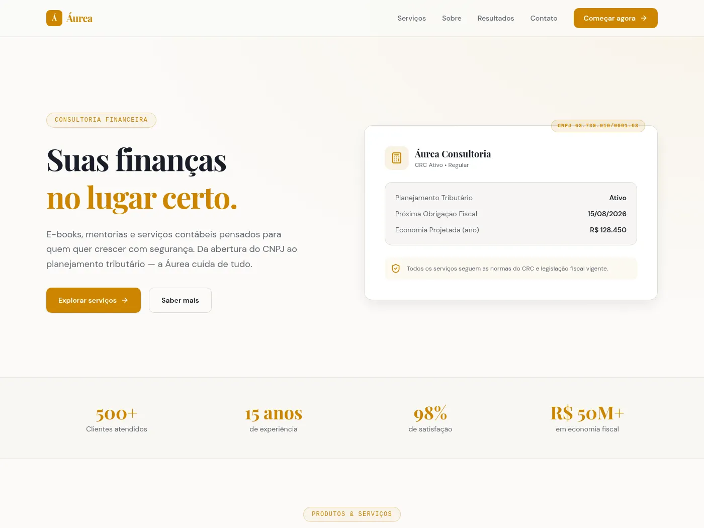 Áurea Financeira Hub