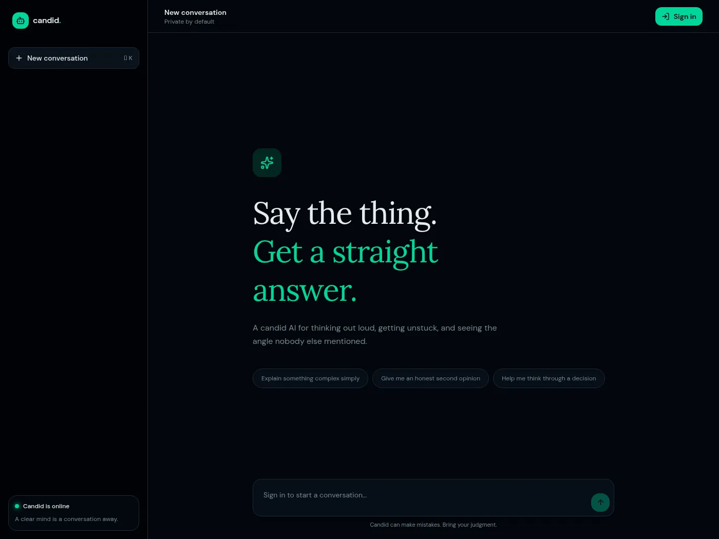 Candid AI Chatbot
