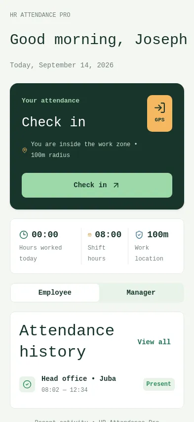 HR Attendance Pro