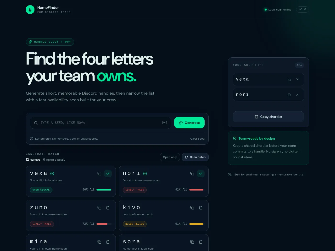 Discord NameFinder