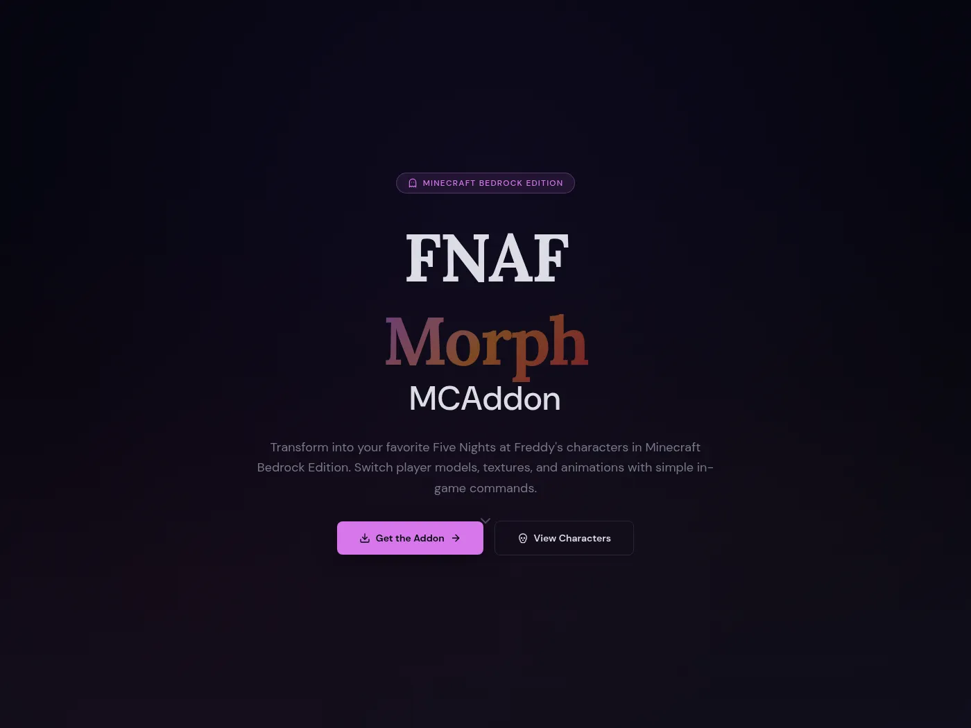 FNAF Morph MCAddon