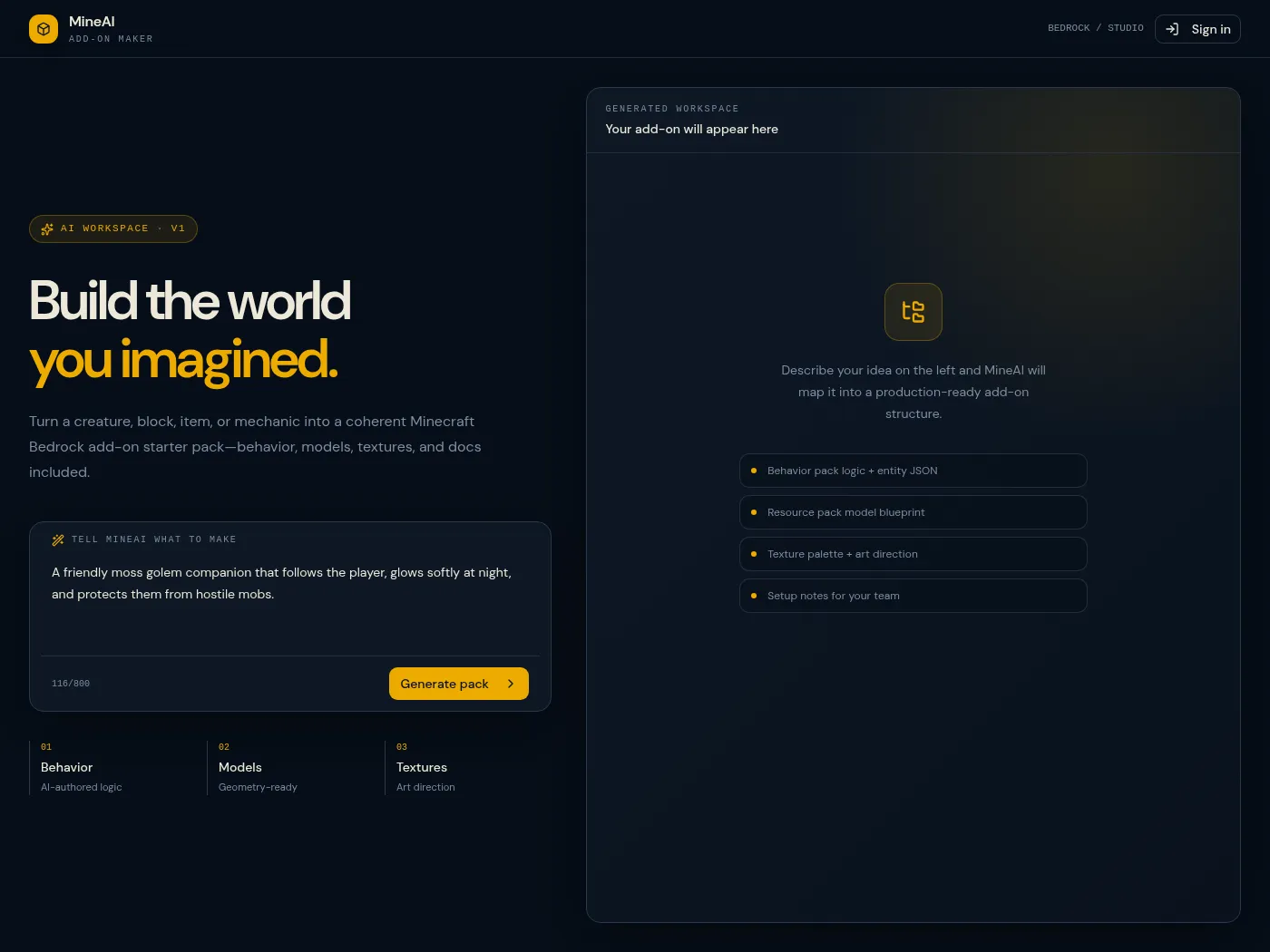 MineAI Add-On Maker