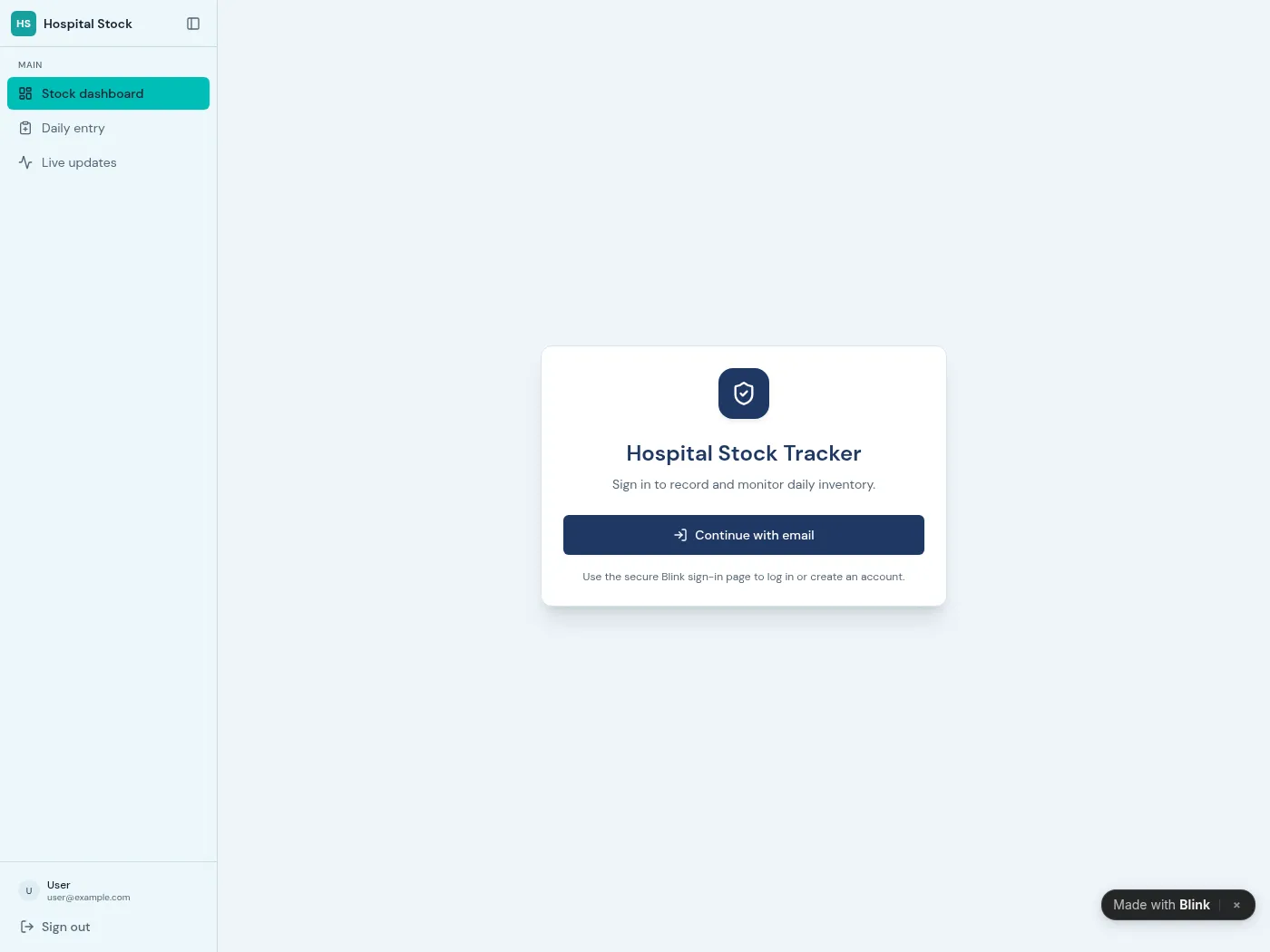 Hospital Stock Tracker