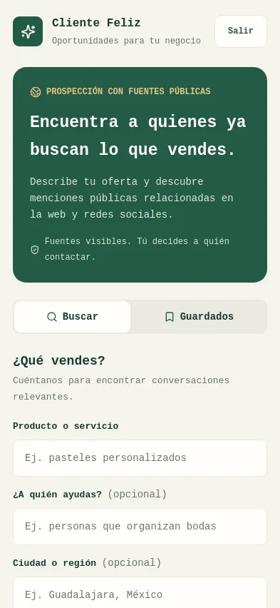 Cliente Feliz Finder