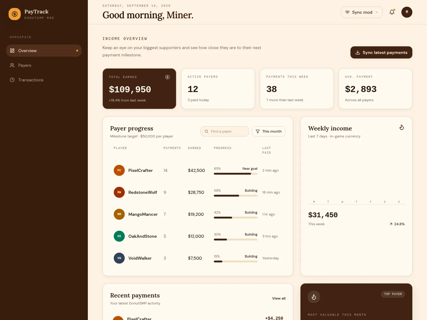 DonutSMP Pay Tracker