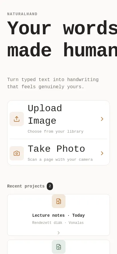NaturalHand Mobile