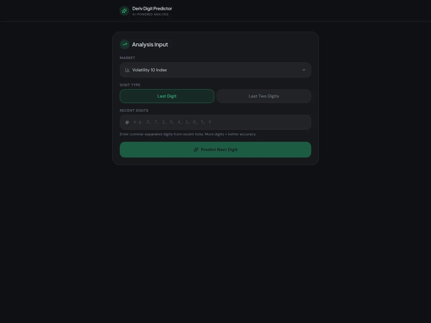 Deriv Digit Predictor