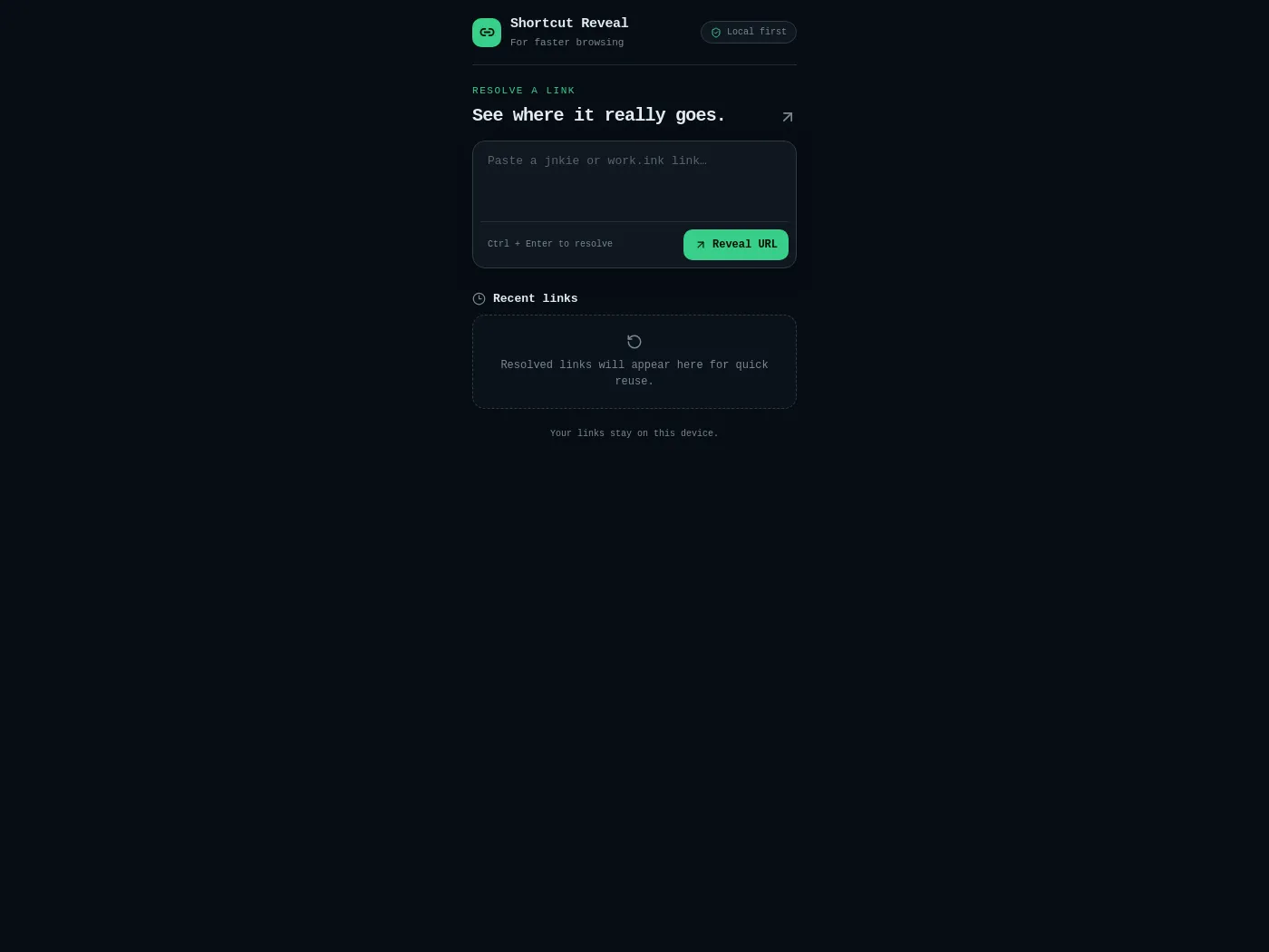 Shortcut Reveal Extension