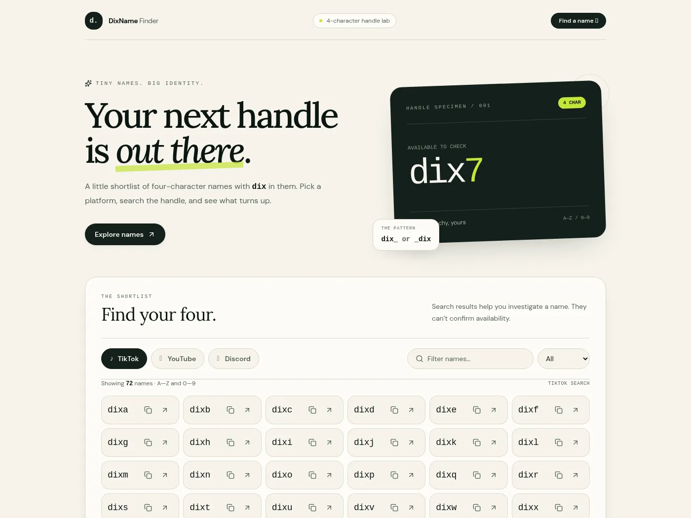 DixName Finder
