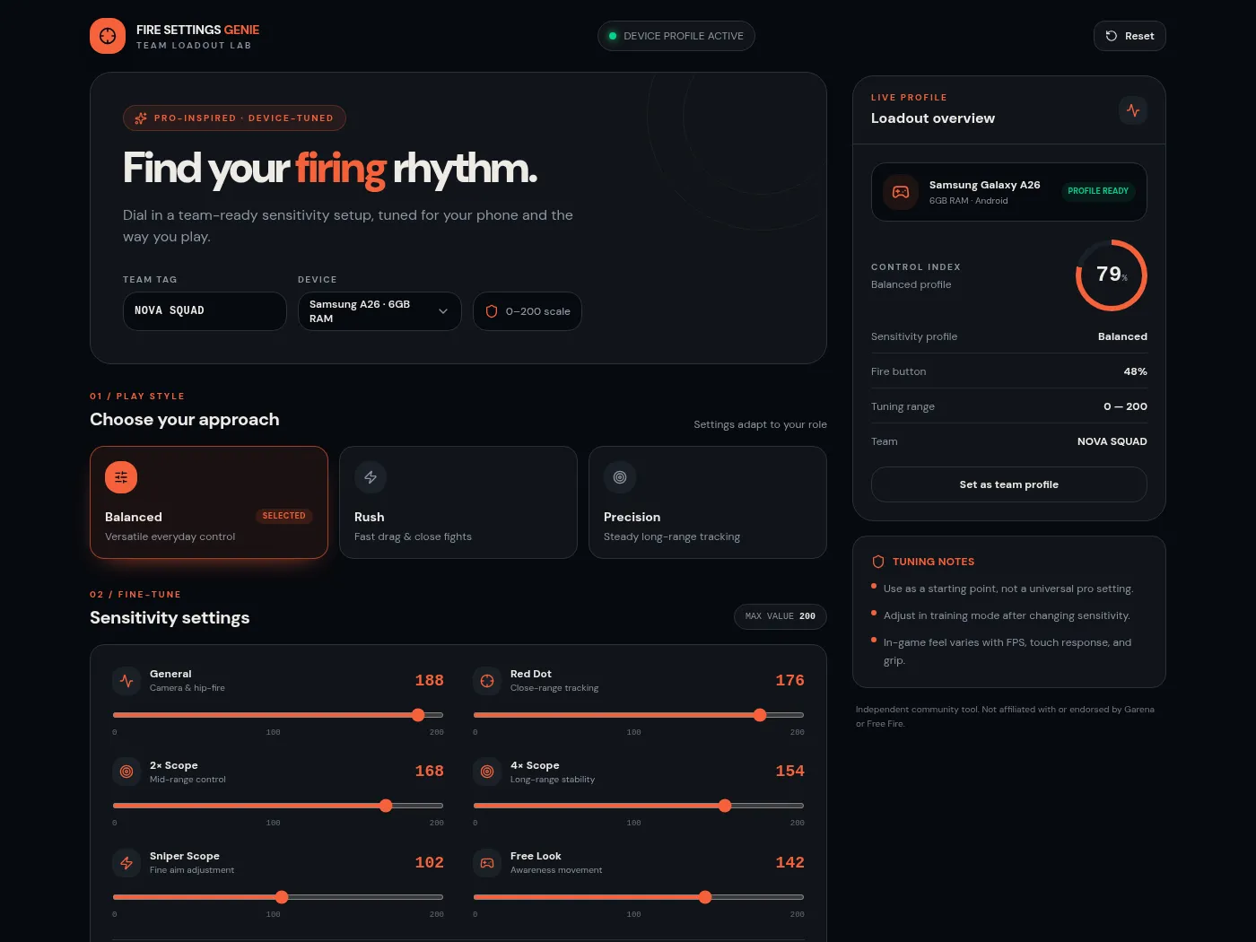 Pro Fire Settings Genie