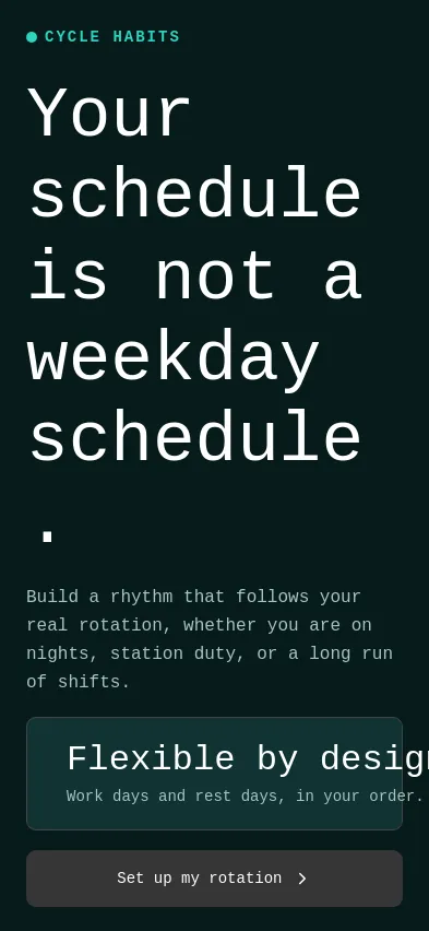 Cycle Habits: Shift Tracker