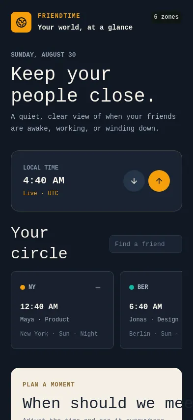 FriendTime Tracker
