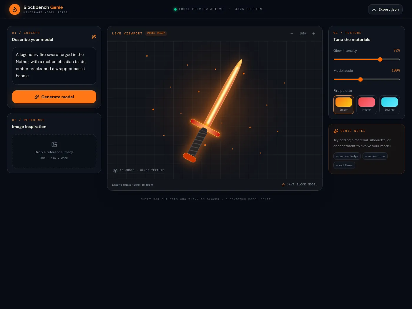 Blockbench Model Genie