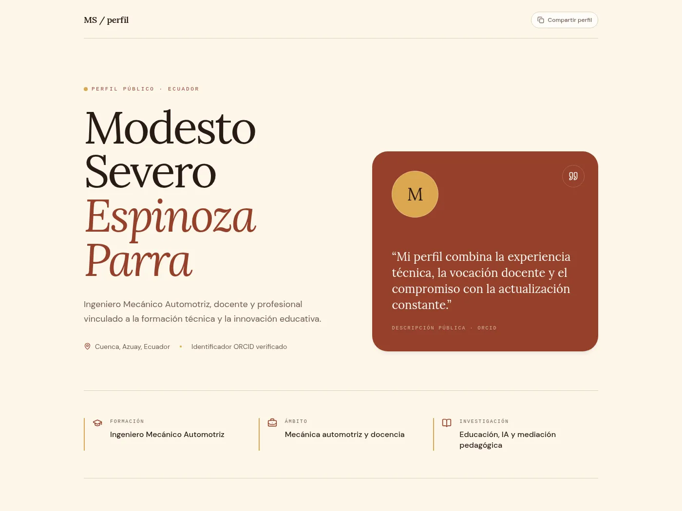 Modesto Severo Info