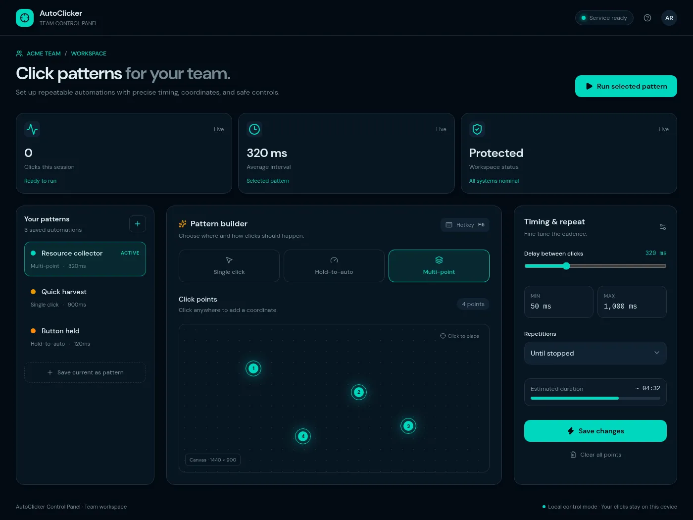 AutoClicker Control Panel