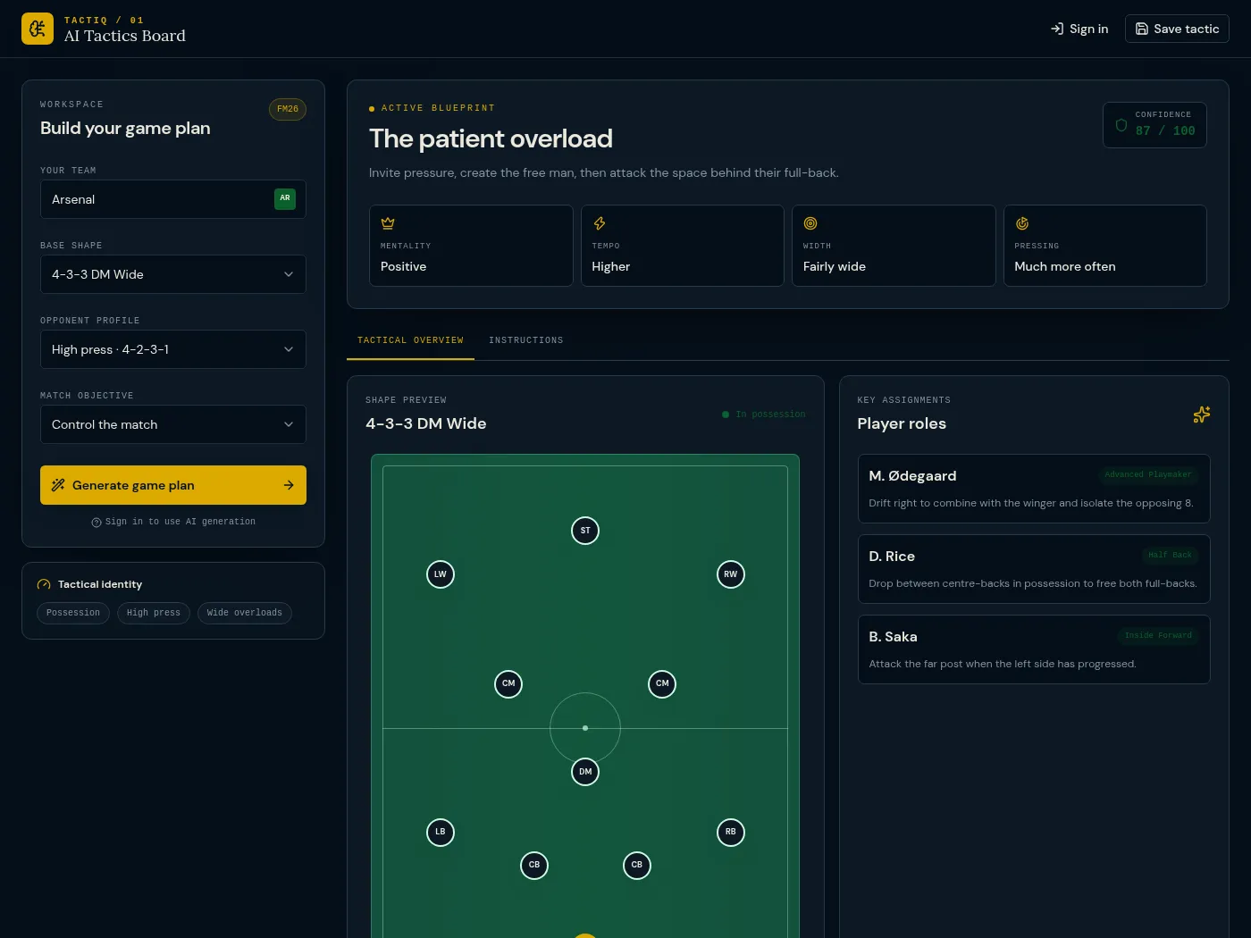 AI Football Tactic Builder