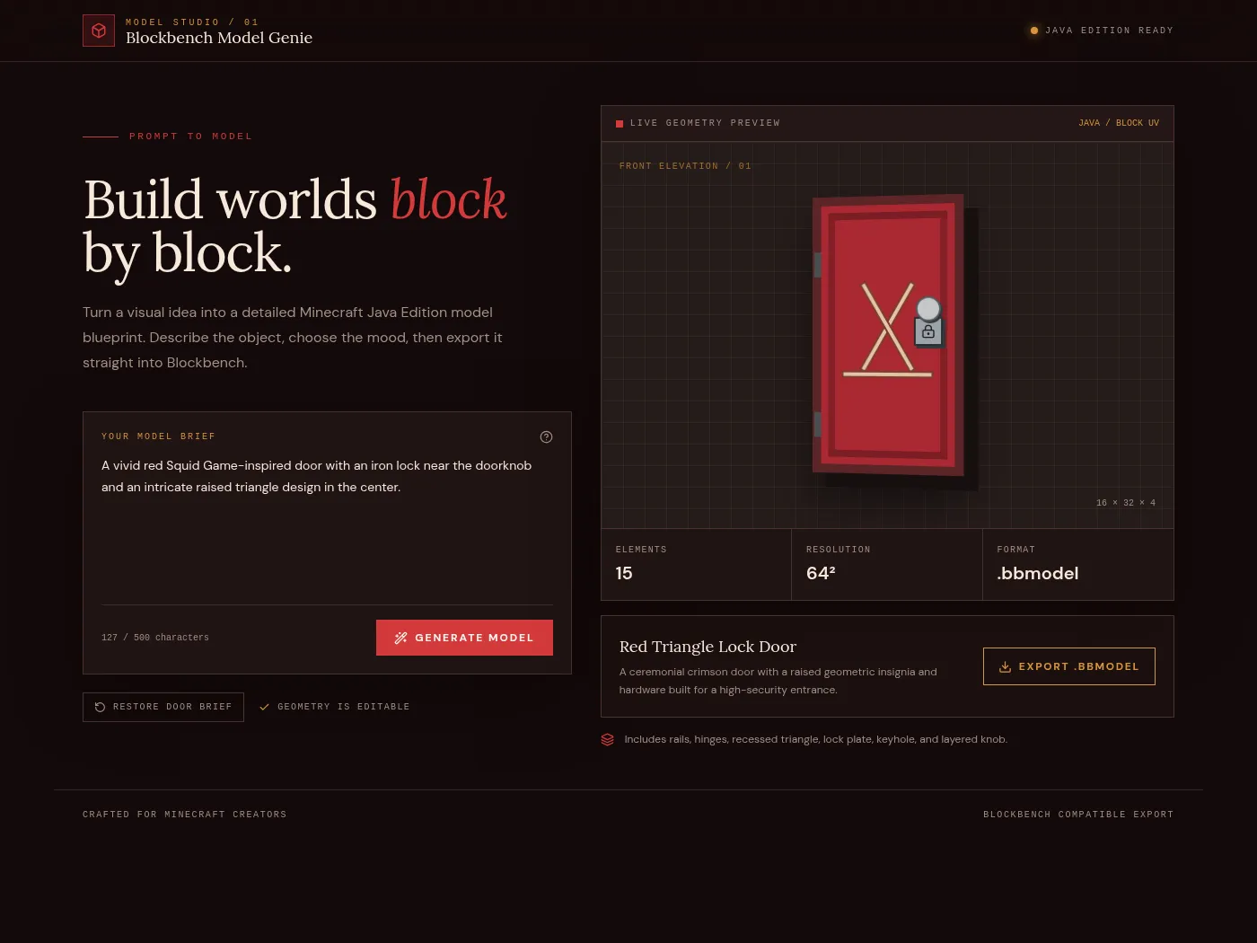 Blockbench Model Genie