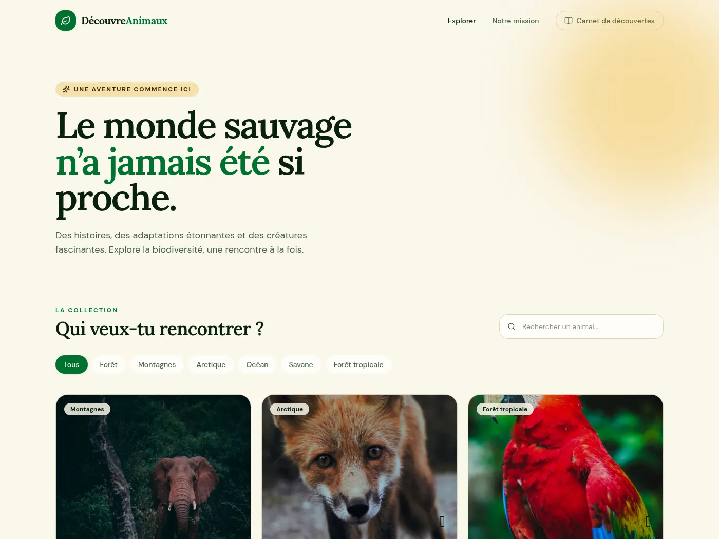 Découvre Animaux