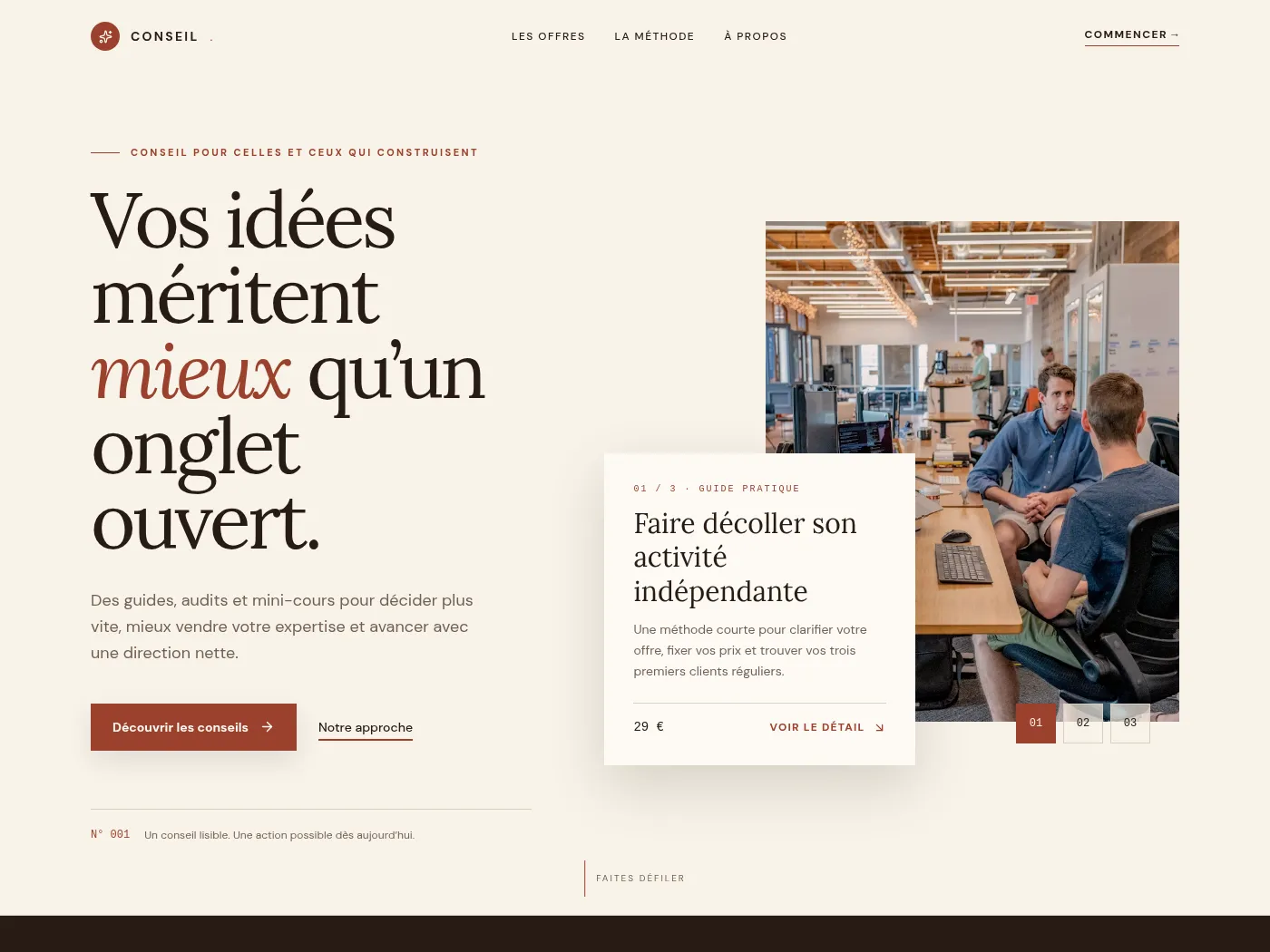 Conseil Monétisé Hub