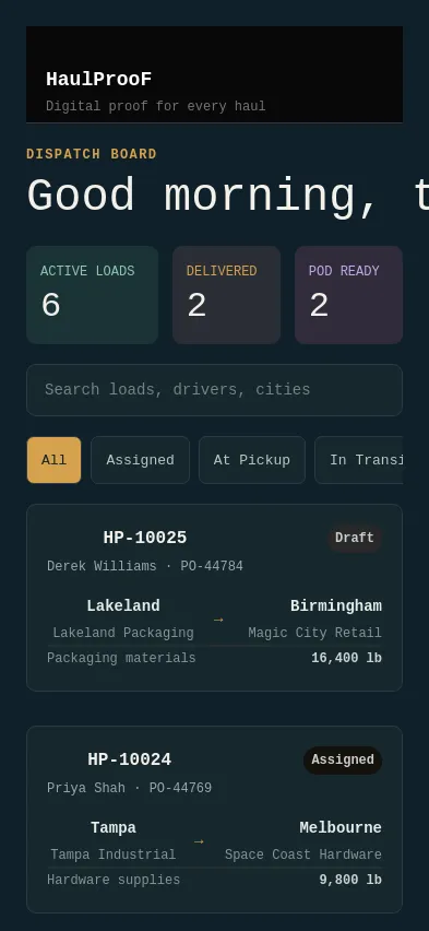 HaulProoF Digital Delivery Suite
