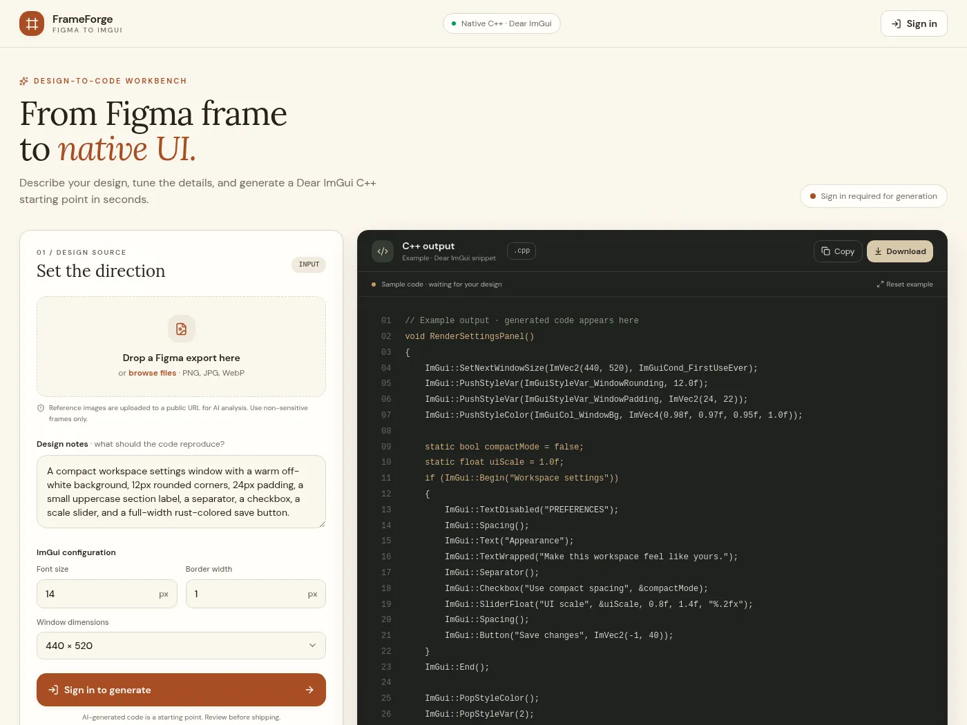 Figma to ImGui Converter