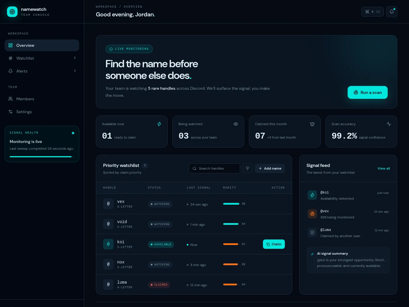 Discord Name Sniper AI
