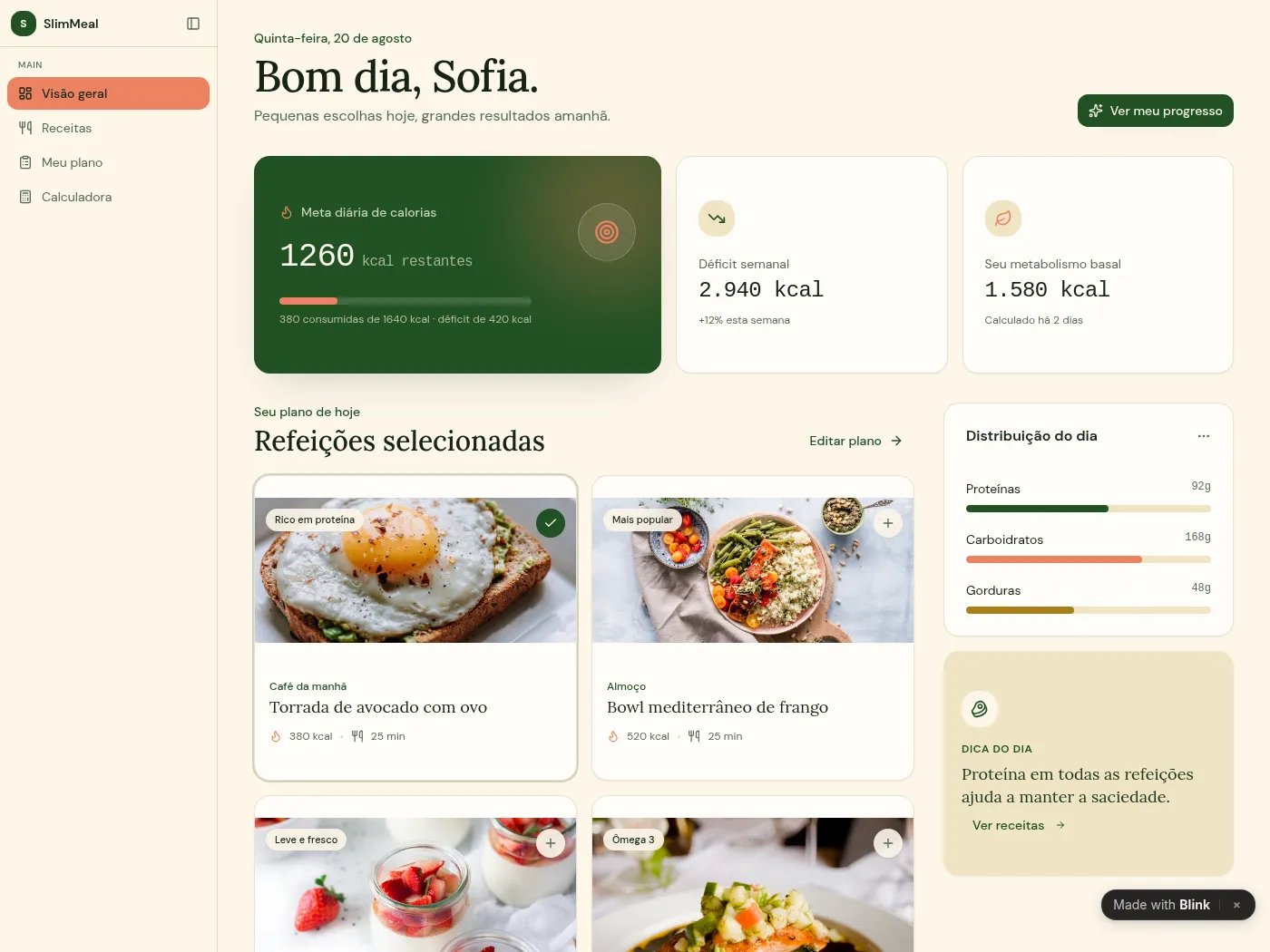 SlimMeal Planner