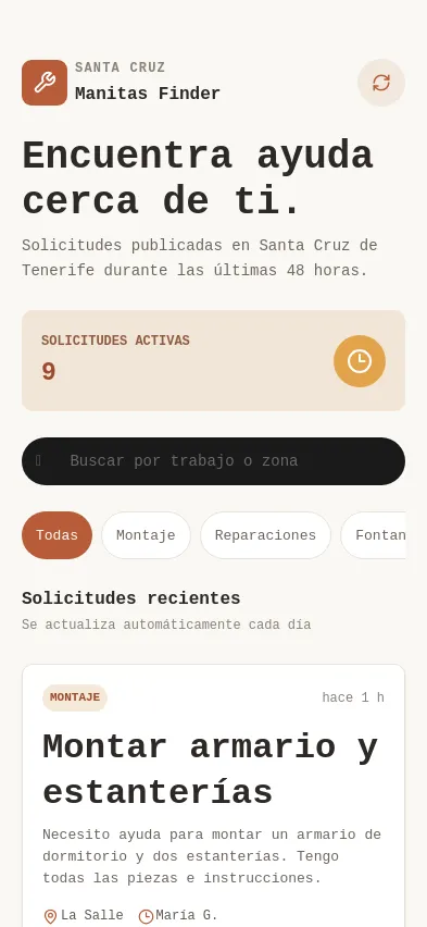 Santa Cruz Manitas Finder