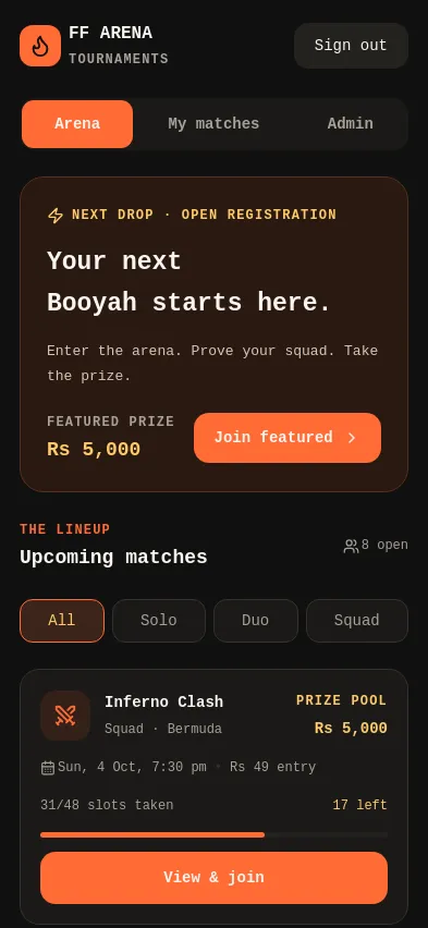 FF Arena Tournament Suite
