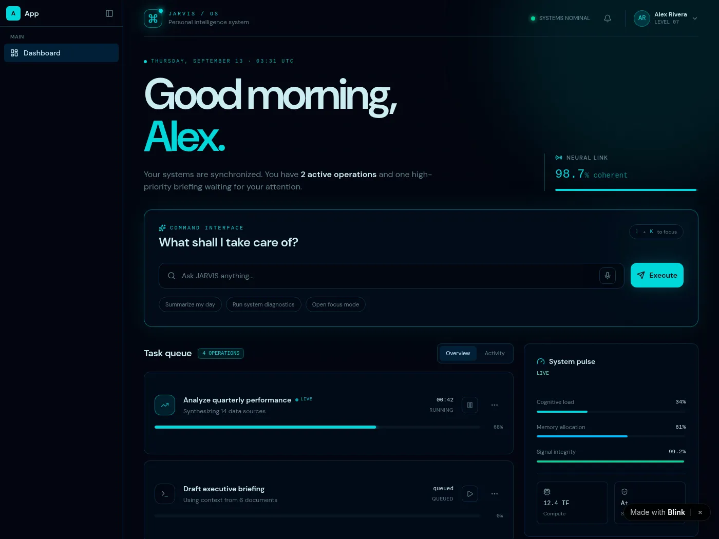 Jarvis AI Dashboard