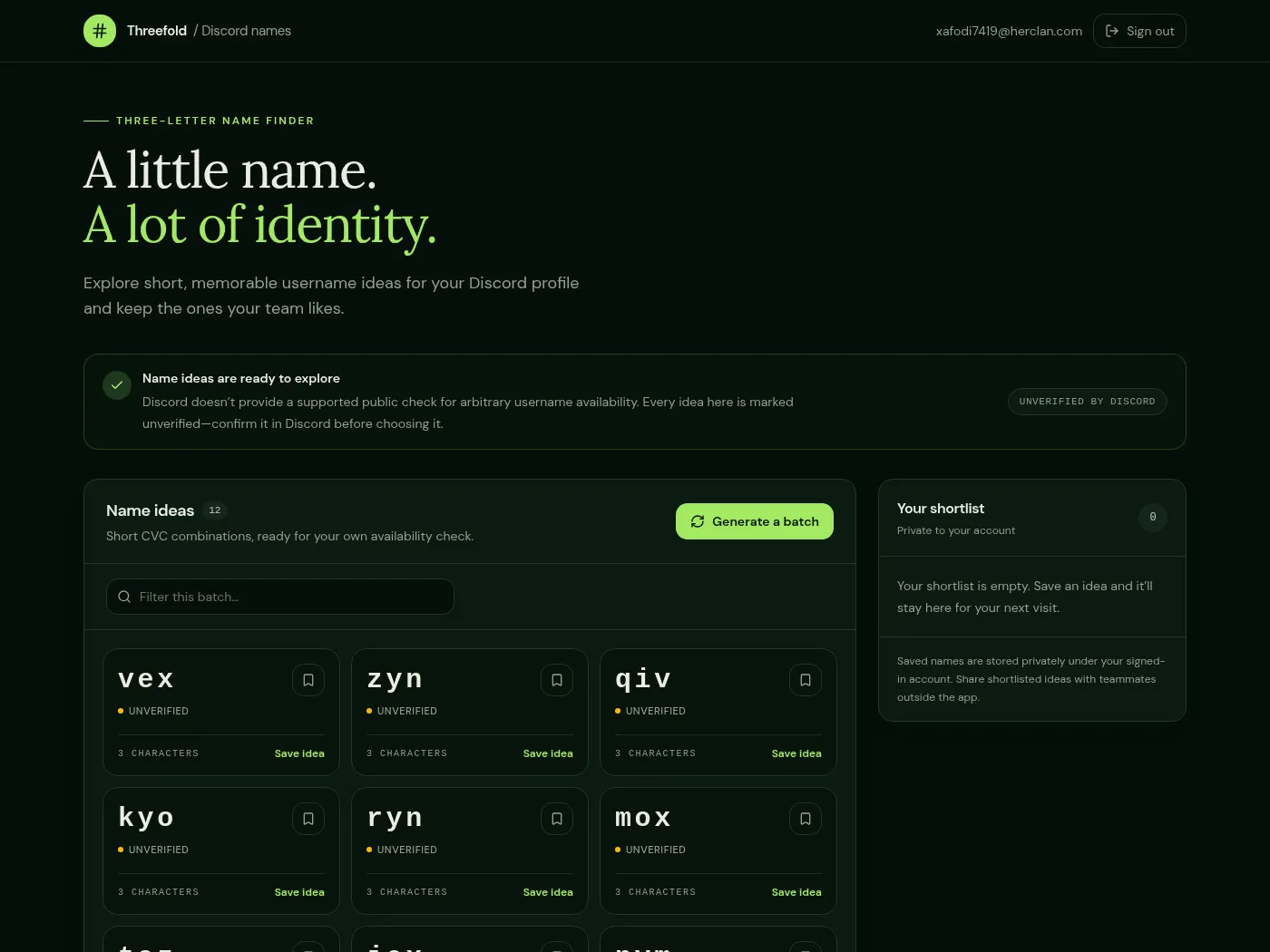 Discord Name Finder