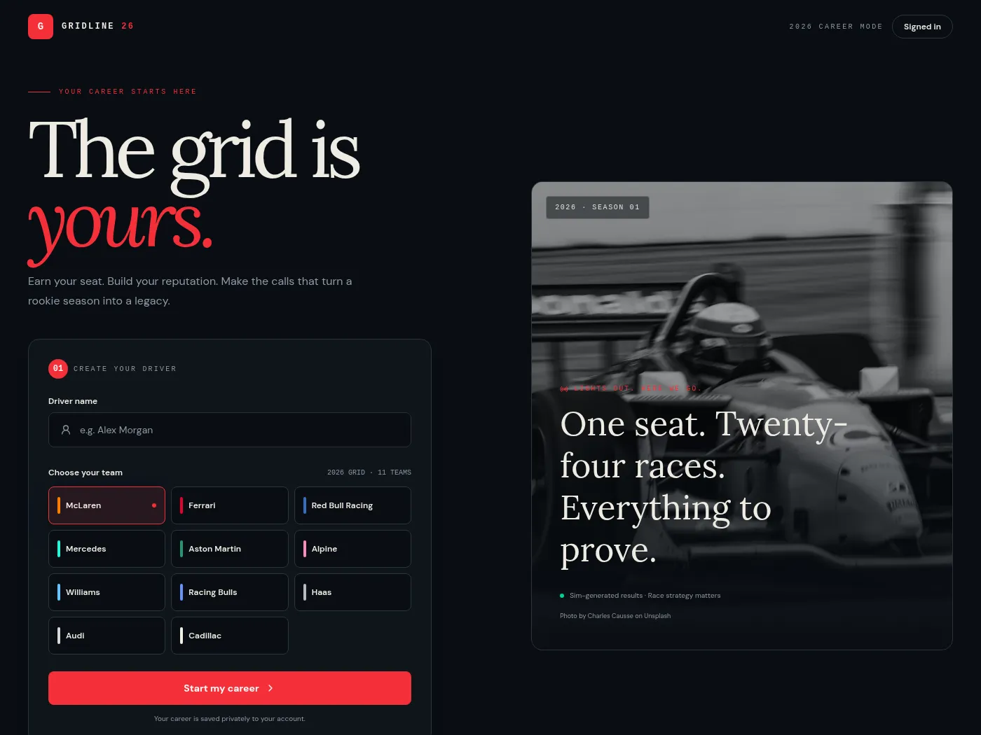 F1 Career Simulator
