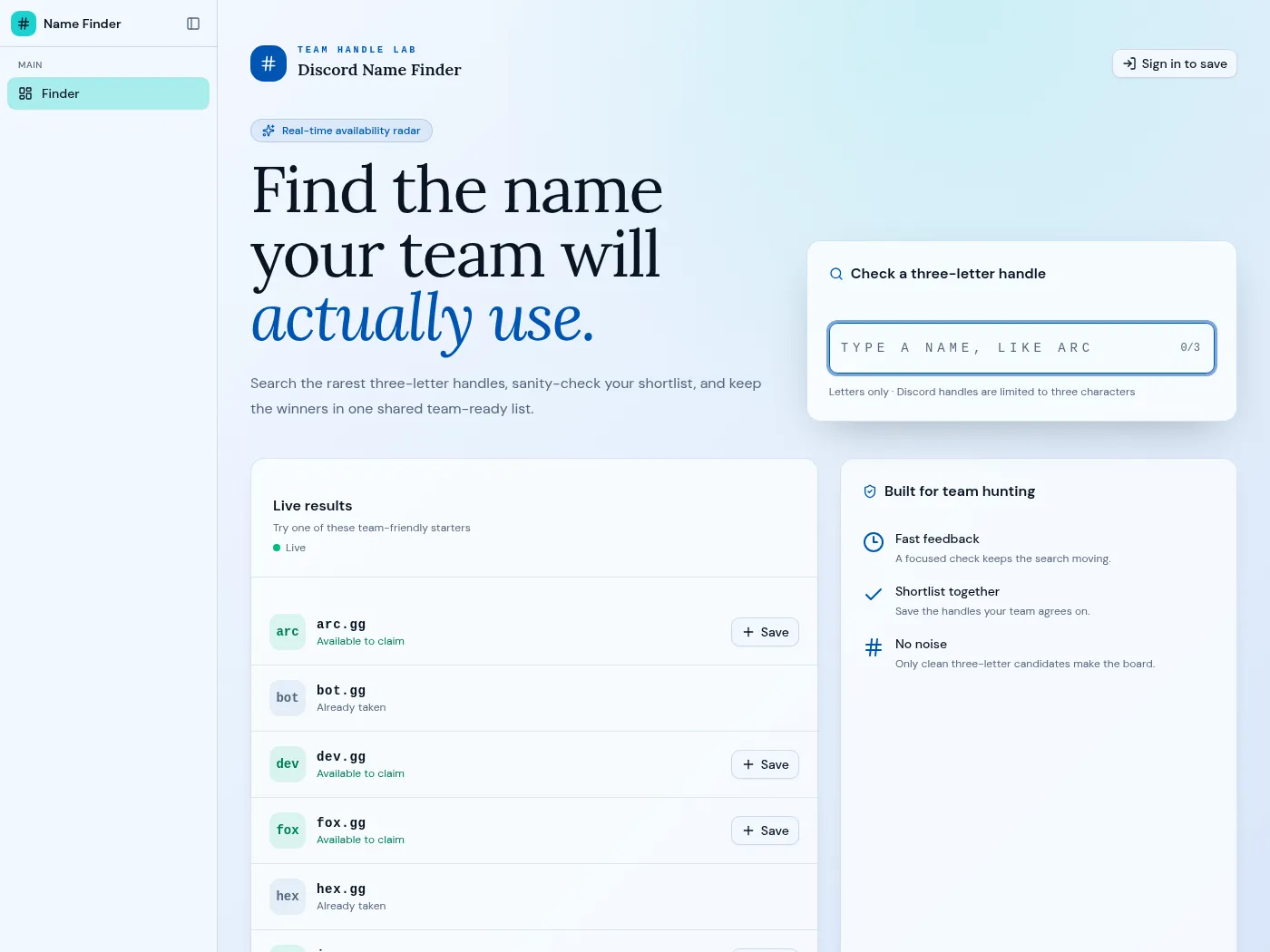 Discord Name Finder