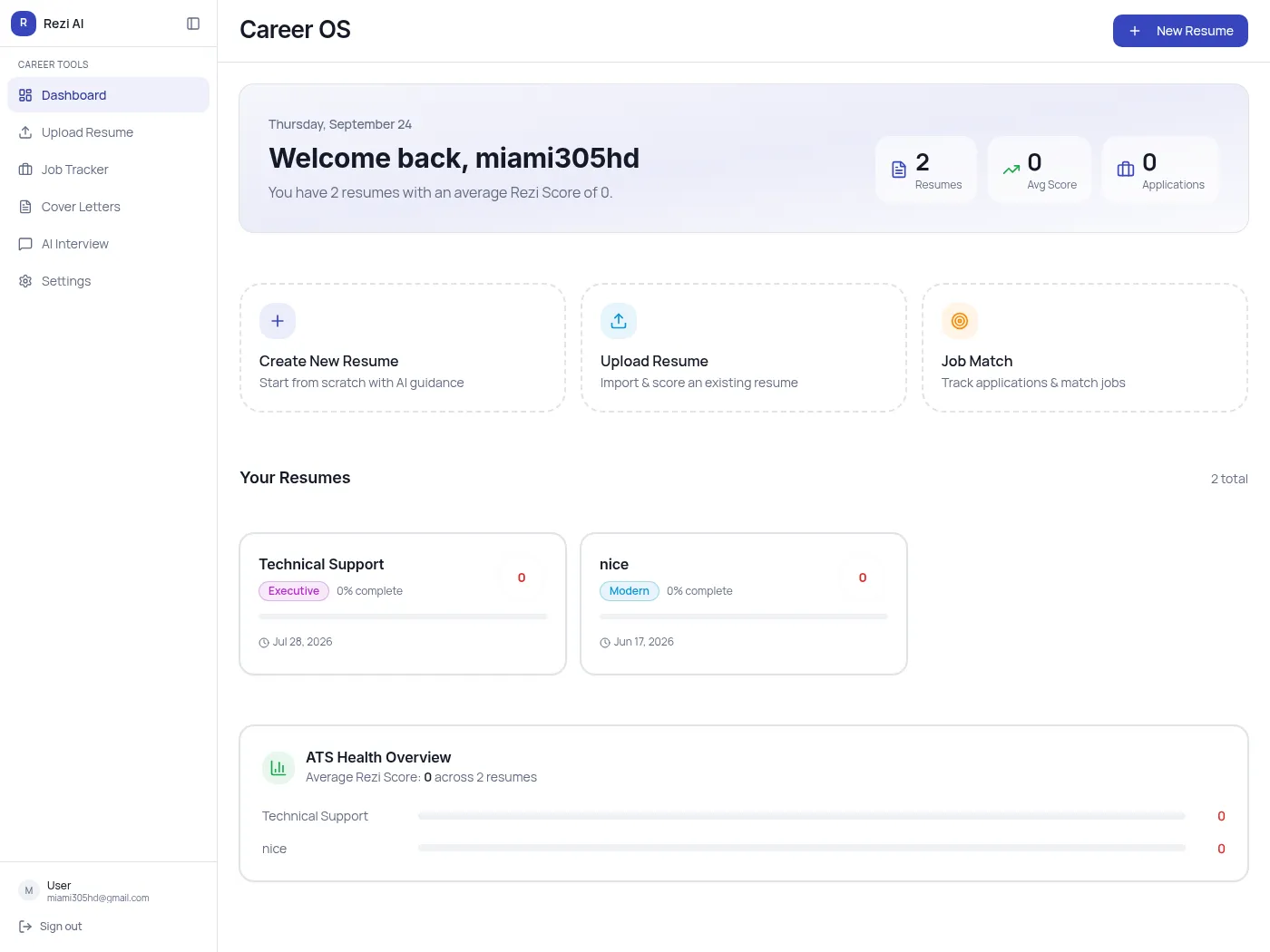 Rezi AI Resume Builder