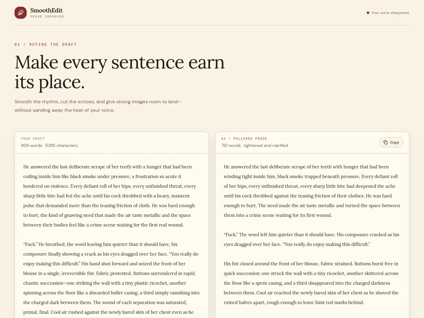 SmoothEdit Prose Improver
