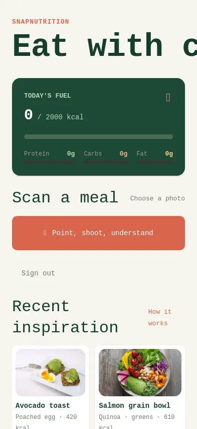 SnapNutrition Tracker