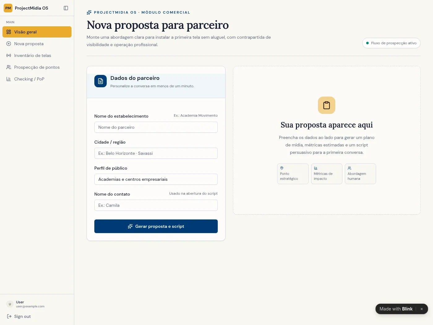 ProjectMidia OS Dashboard