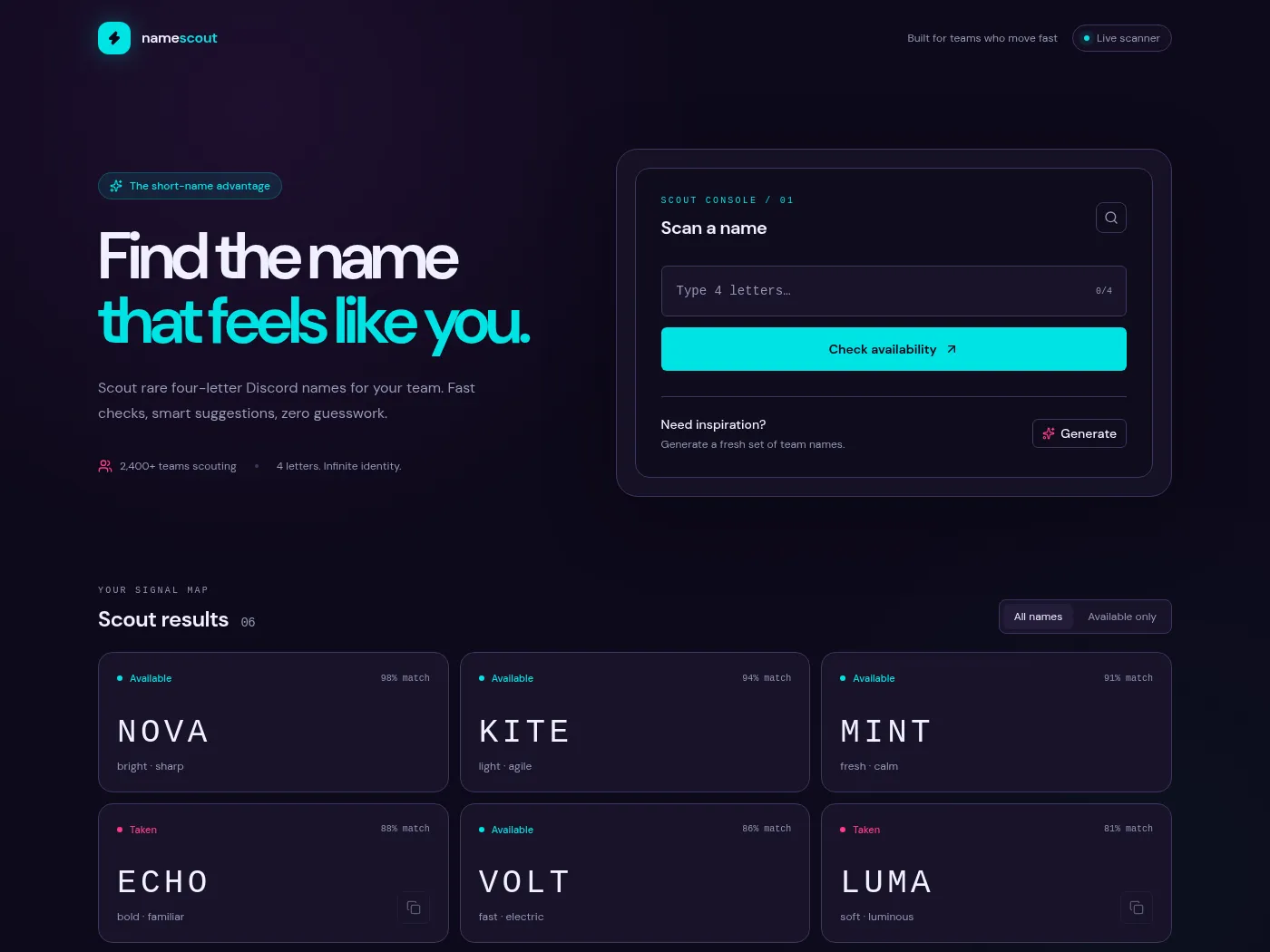 Discord Name Scout