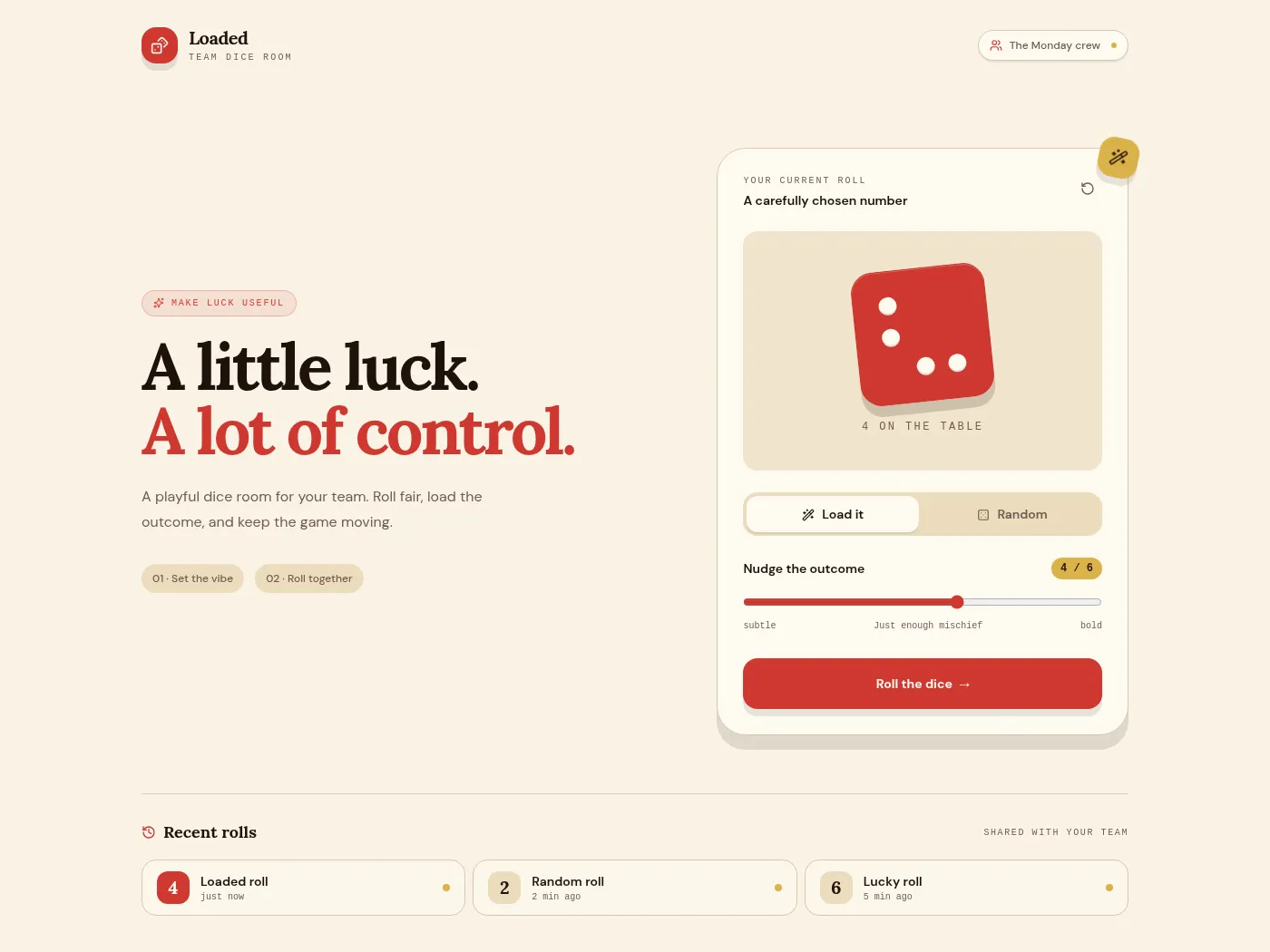 Rigged Dice Roller