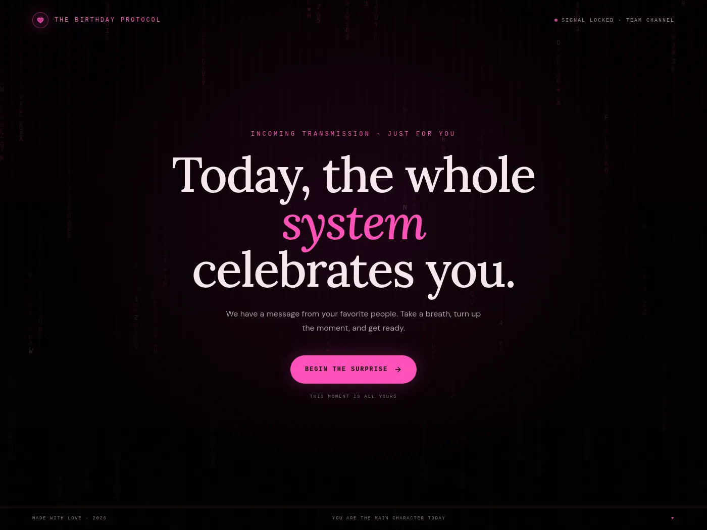 Matrix Birthday Surprise